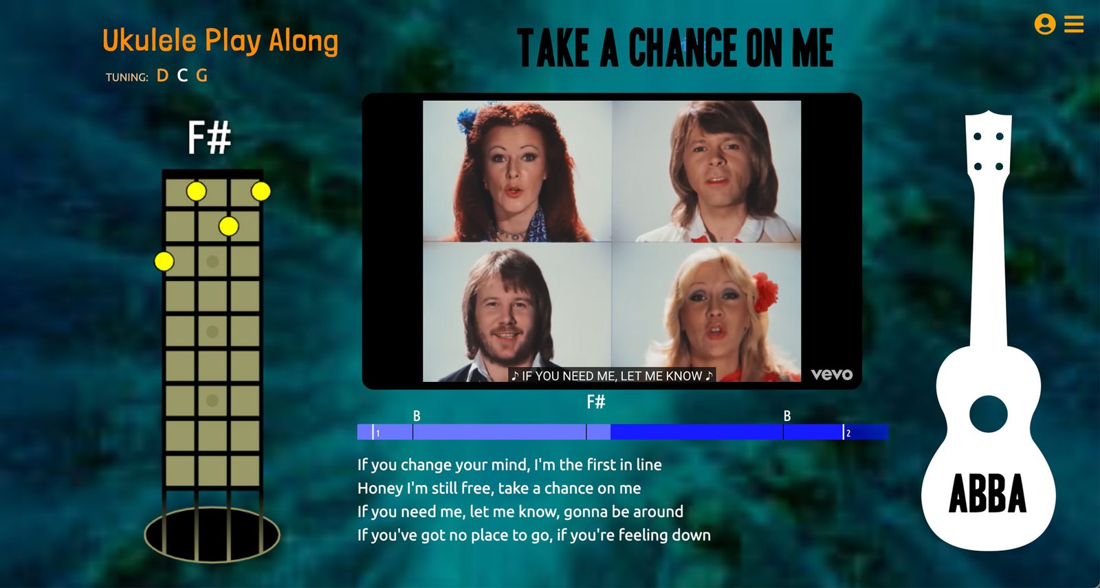 Ukulele Play Along-ALL SONGS-Take A Chance On Me